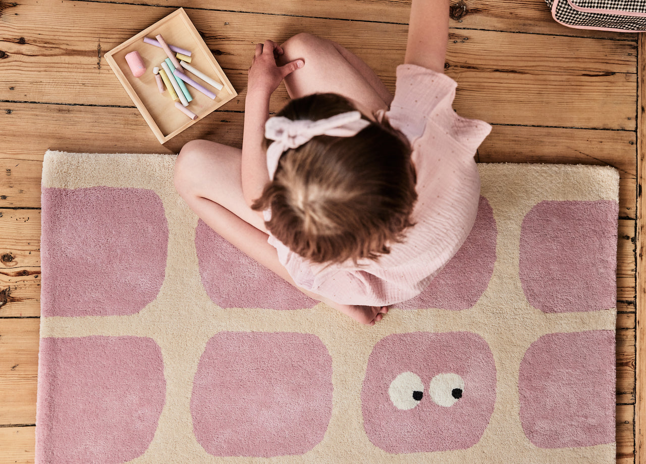 Tapis pour enfant coton épais beige - Motif Bidules – bleuu-studio