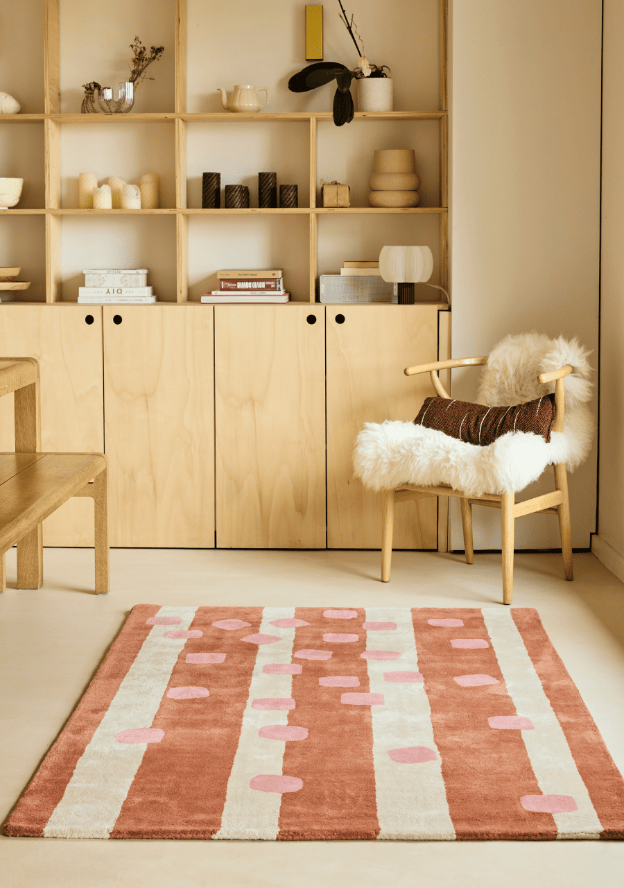 Tapis pour enfant coton épais Brique - Motif Végétal – bleuu-studio
