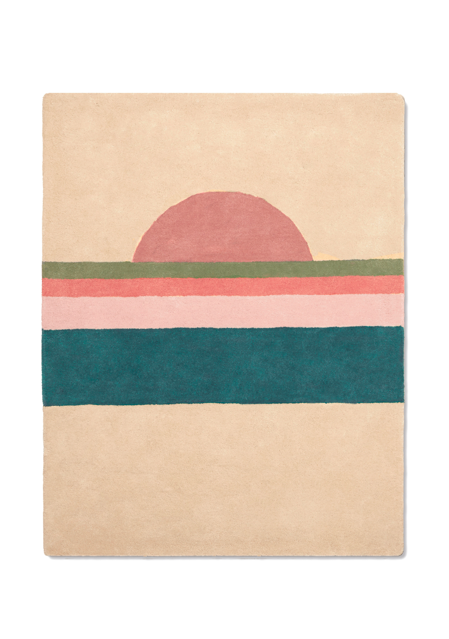 Tapis enfant Sunset Rose/Vert – bleuu-studio